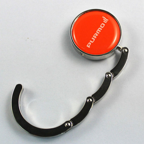 Custom Printed Purse Hanger with branded logo